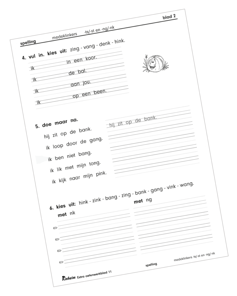 Taal 3 spelling medeklinkers -ts -st -ng -nk - Educatieve Uitgeverij ...