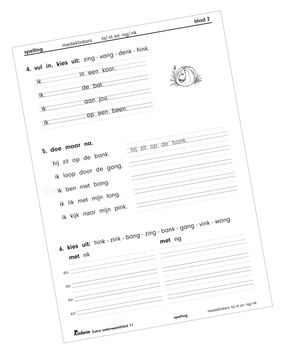 Taal 3 spelling medeklinkers -ts -st -ng -nk - Educatieve Uitgeverij ...