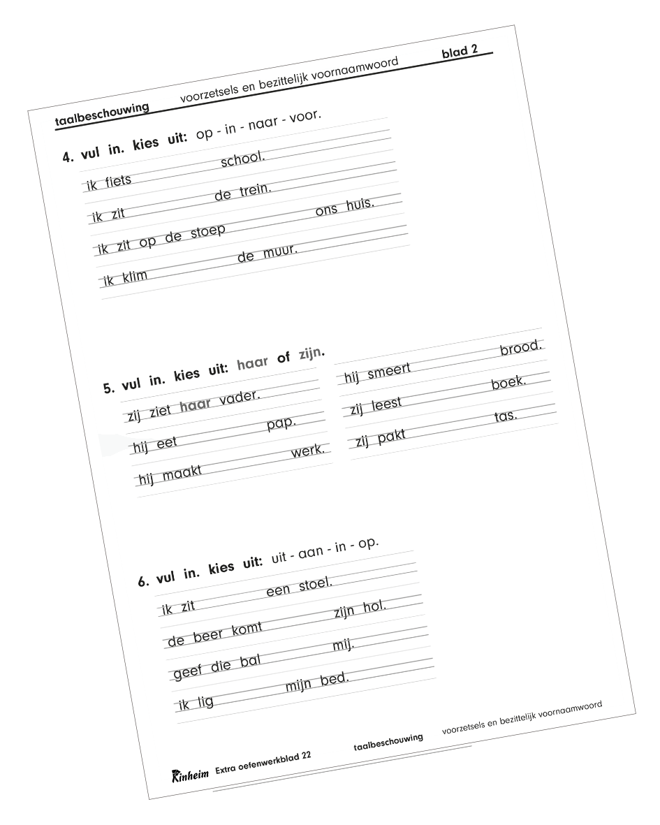 Taal 3 taalbeschouwing voorzetsels - Educatieve Uitgeverij Kinheim