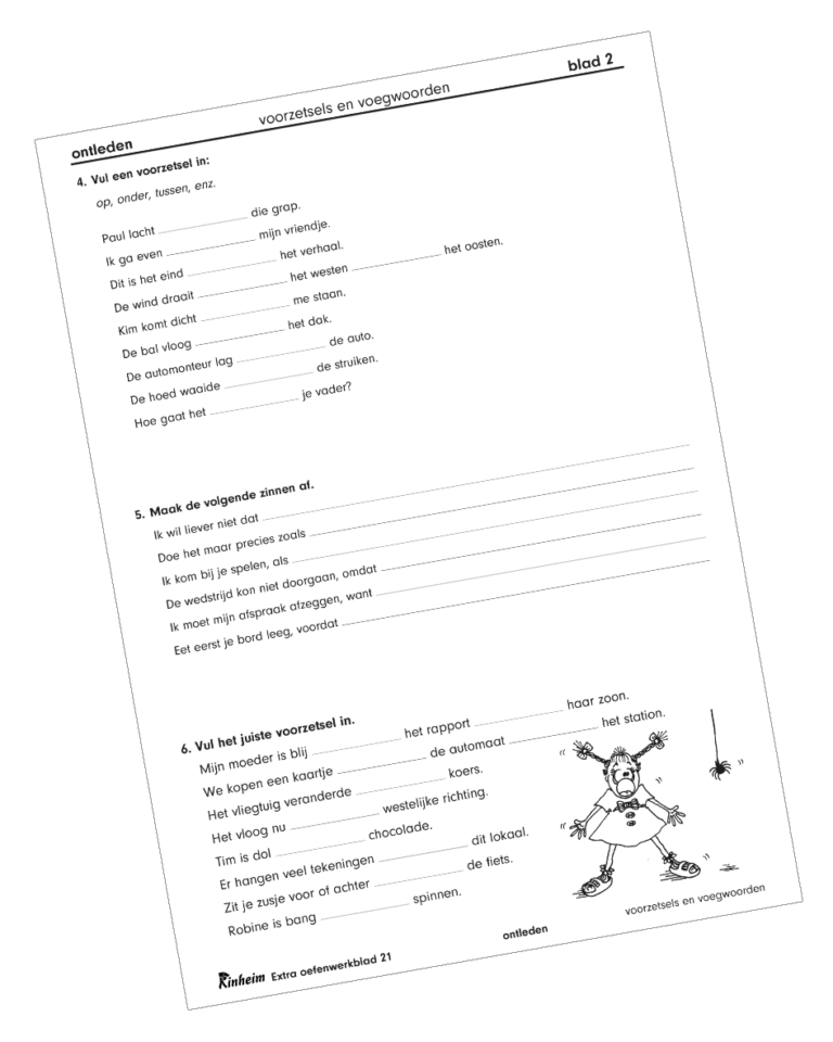 Taal 6 ontleden voorzetsels en voegwoorden - Educatieve Uitgeverij Kinheim