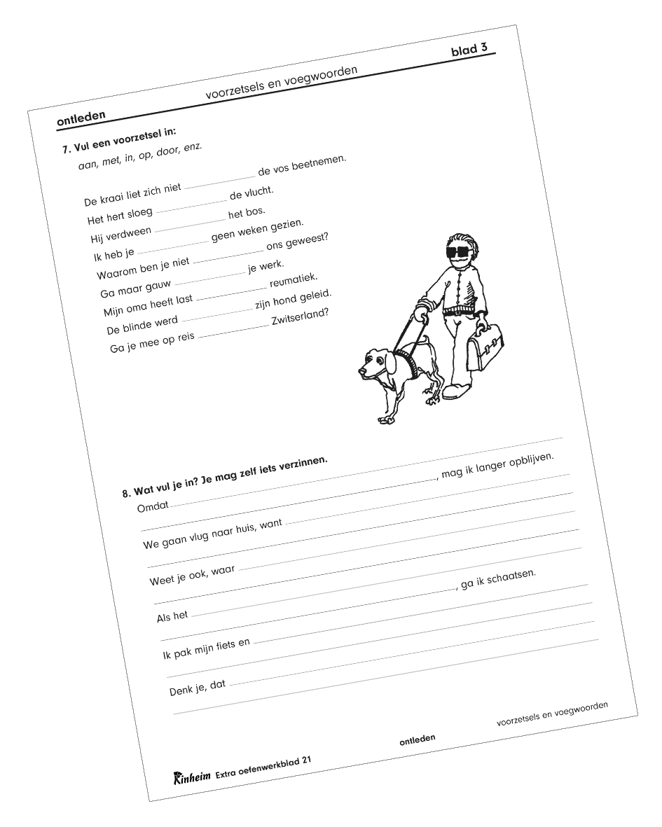 Taal 6 ontleden voorzetsels en voegwoorden - Educatieve Uitgeverij Kinheim
