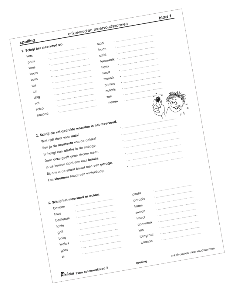 Taal 7 spelling enkelvoud- en meervoudsvormen - Educatieve Uitgeverij ...