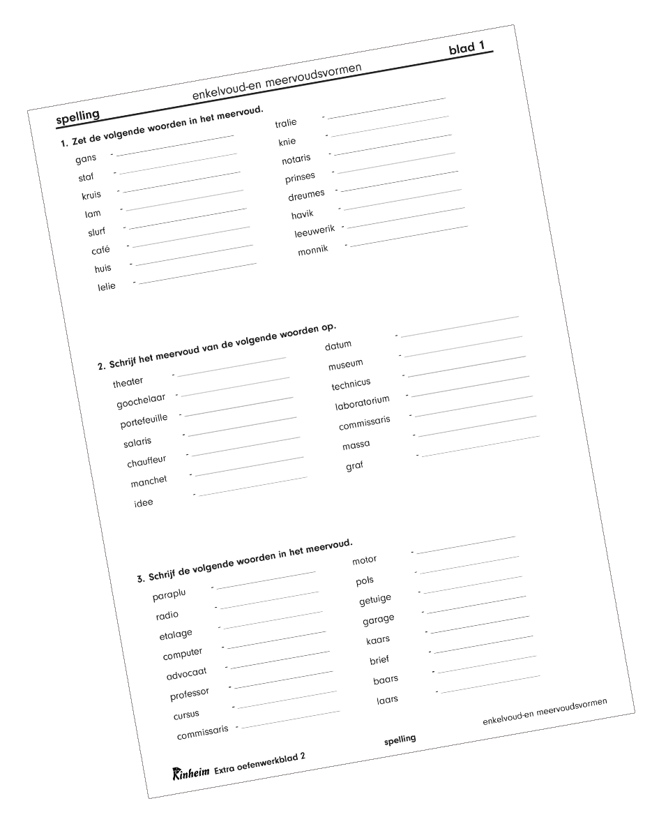 Taal 8 spelling enkelvoud- en meervoudsvormen - Educatieve Uitgeverij ...