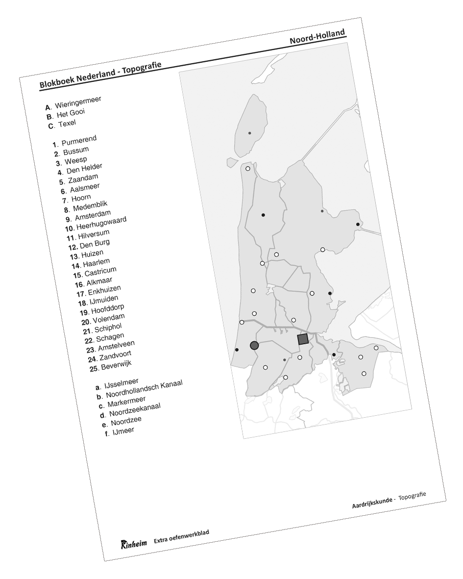 Aardrijkskunde Topografie Nederland | Noord-Holland - Educatieve ...