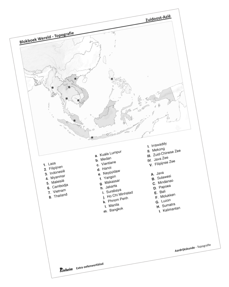 Aardrijkskunde Topografie Wereld | Zuidoost-Azië - Educatieve ...